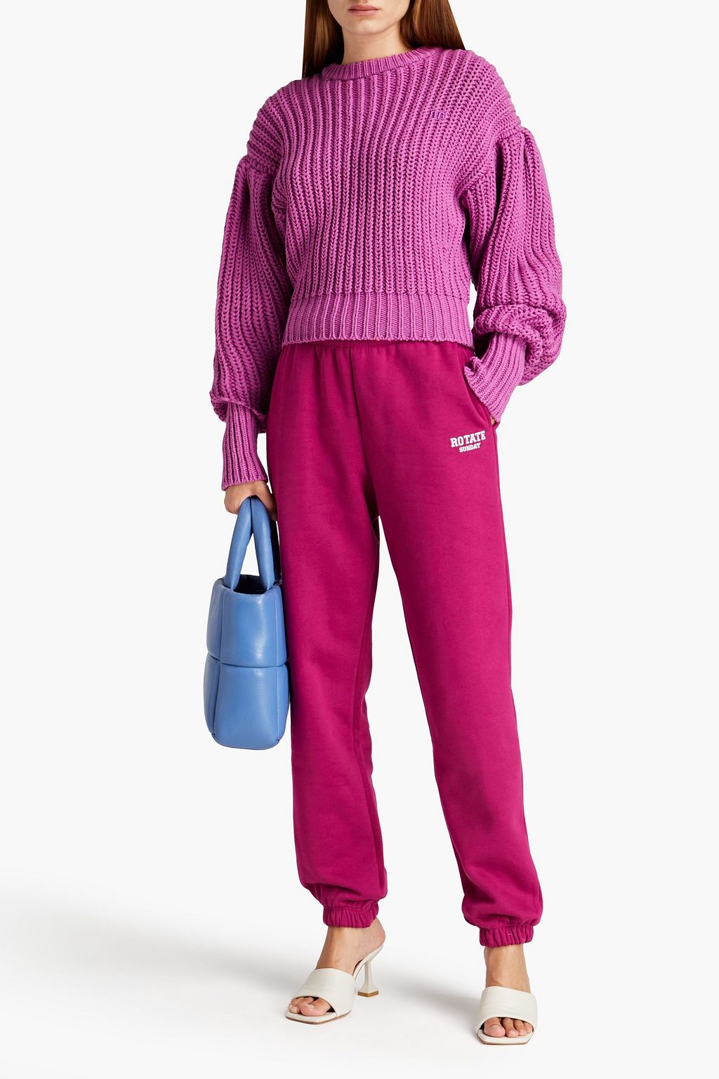 ROTATE BIRGER CHRISTENSEN Organic cotton-fleece track pants | THE OUTNET