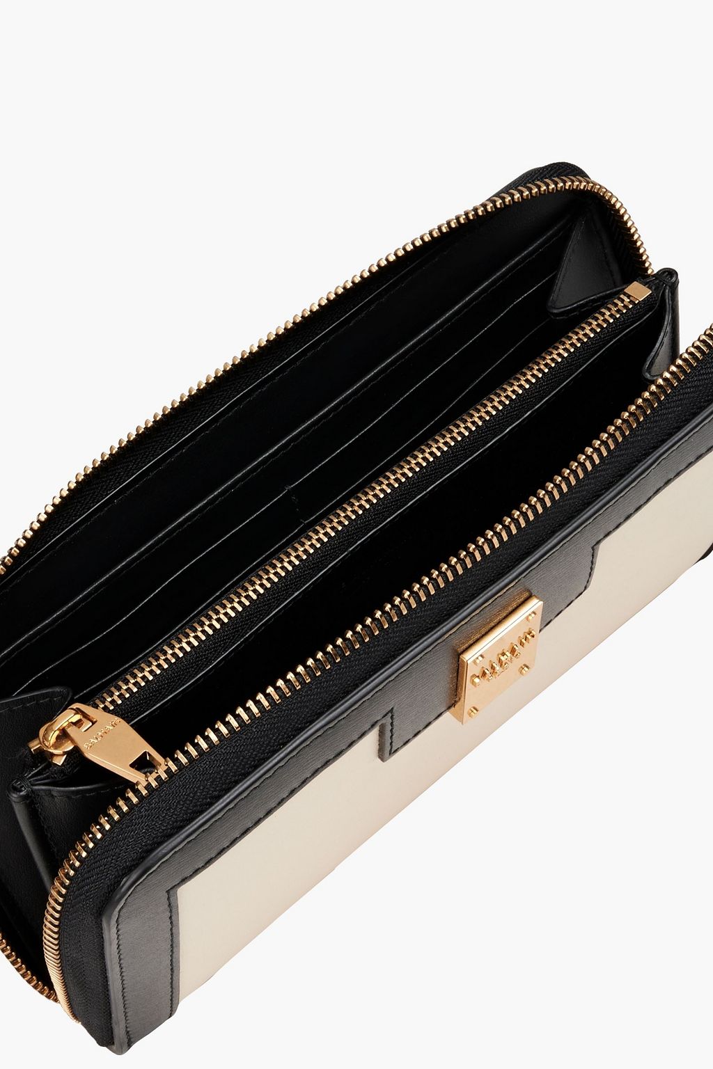 BALMAIN Two-tone leather continental wallet | THE OUTNET