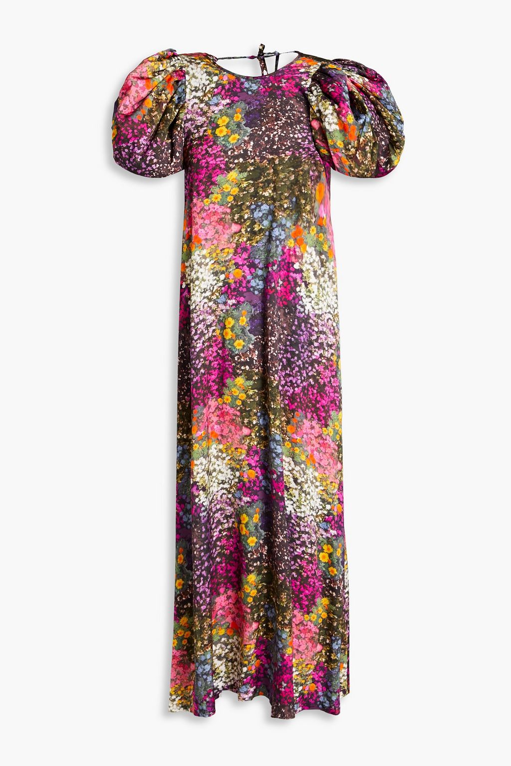 ROTATE BIRGER CHRISTENSEN Cutout floral-print twill midi dress | THE OUTNET