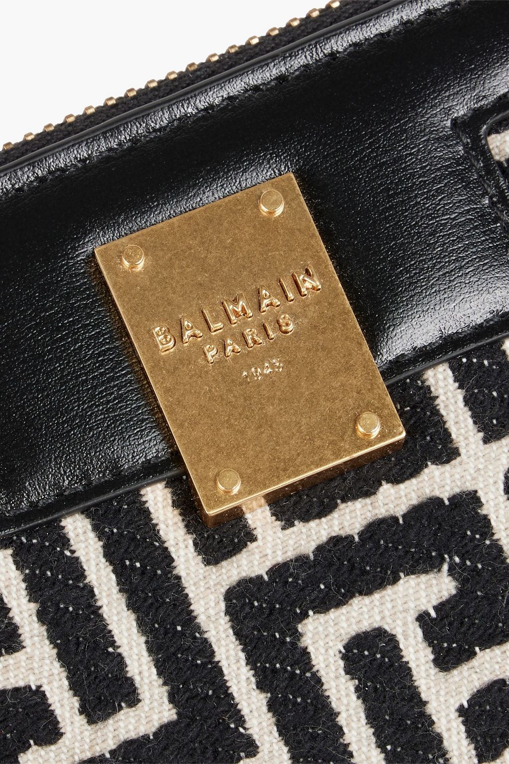 BALMAIN Leather-trimmed jacquard wallet | THE OUTNET
