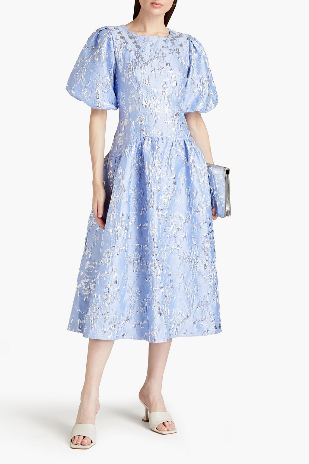 SIMKHAI Cutout metallic jacquard midi dress | THE OUTNET