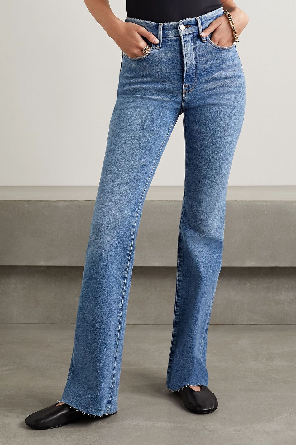 GOOD AMERICAN Good Classic high-rise bootcut jeans | THE OUTNET
