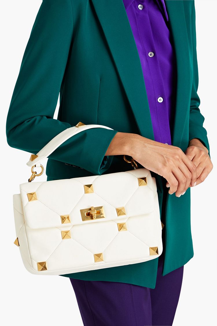 VALENTINO GARAVANI Roman Stud quilted leather shoulder bag | THE OUTNET