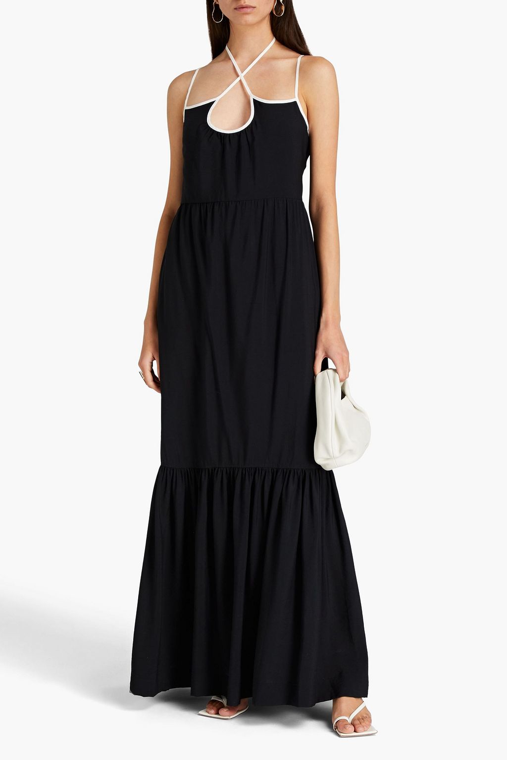 SIMKHAI Kellyann gathered woven maxi dress | THE OUTNET