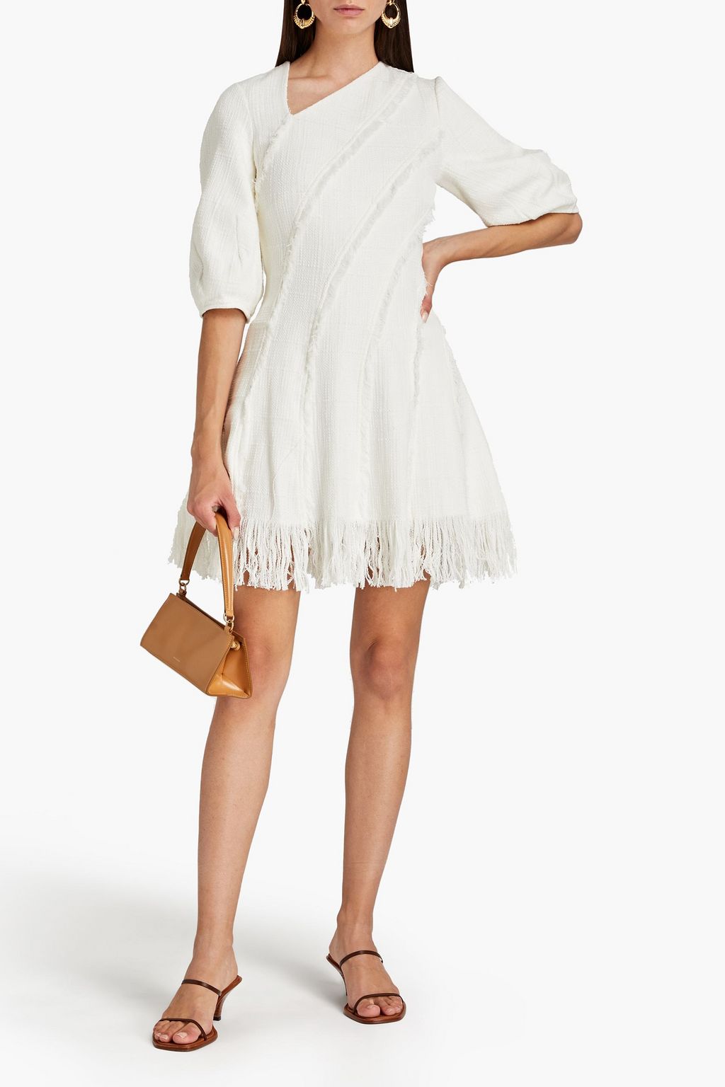 SIMKHAI Rebekah cotton-blend bouclé-tweed mini dress | THE OUTNET