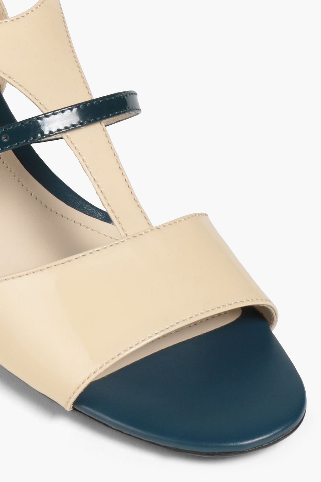 TOD'S Two-tone patent-leather wedge sandals | THE OUTNET