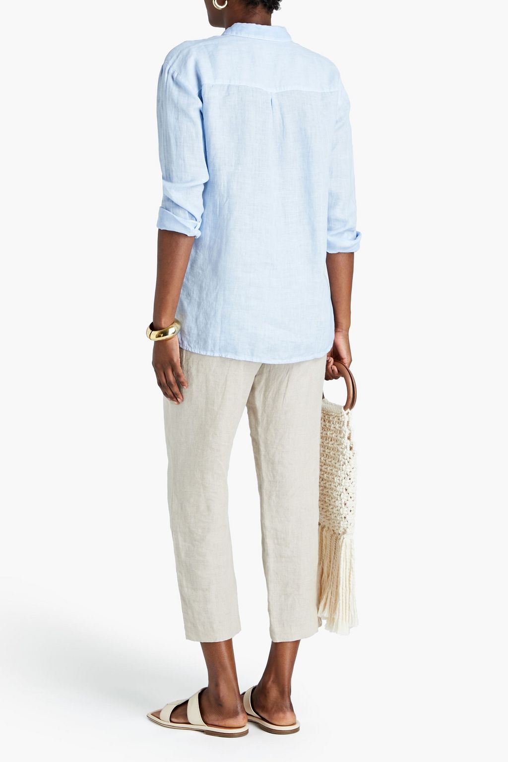 120% LINO Embroidered linen shirt | THE OUTNET