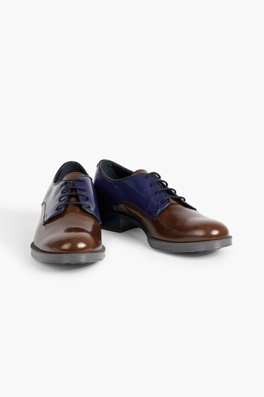 TOD'S Two-tone glossed-leather brogues | THE OUTNET
