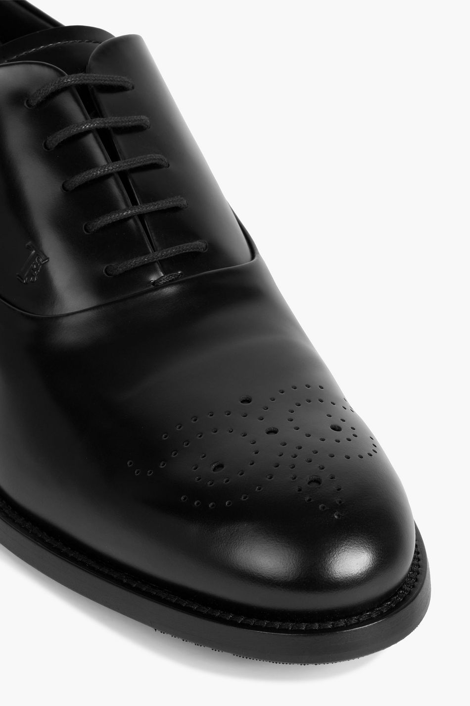 TOD'S Perforated glossed-leather Oxford brogues | THE OUTNET
