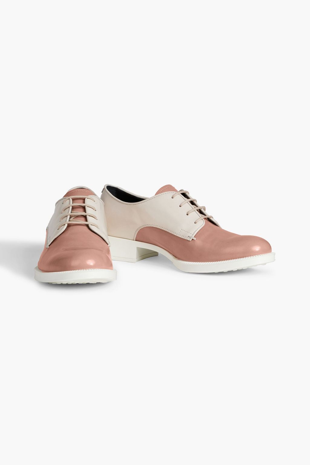 TOD'S Two-tone glossed-leather brogues | THE OUTNET