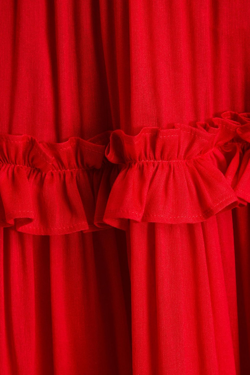 LEO LIN Ruffle-trimmed linen and silk-blend gauze midi skirt | THE OUTNET