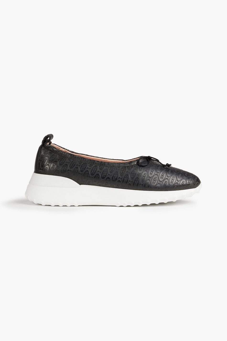 TOD'S + Alber Elbaz embossed leather exaggerated-sole ballet flats ...