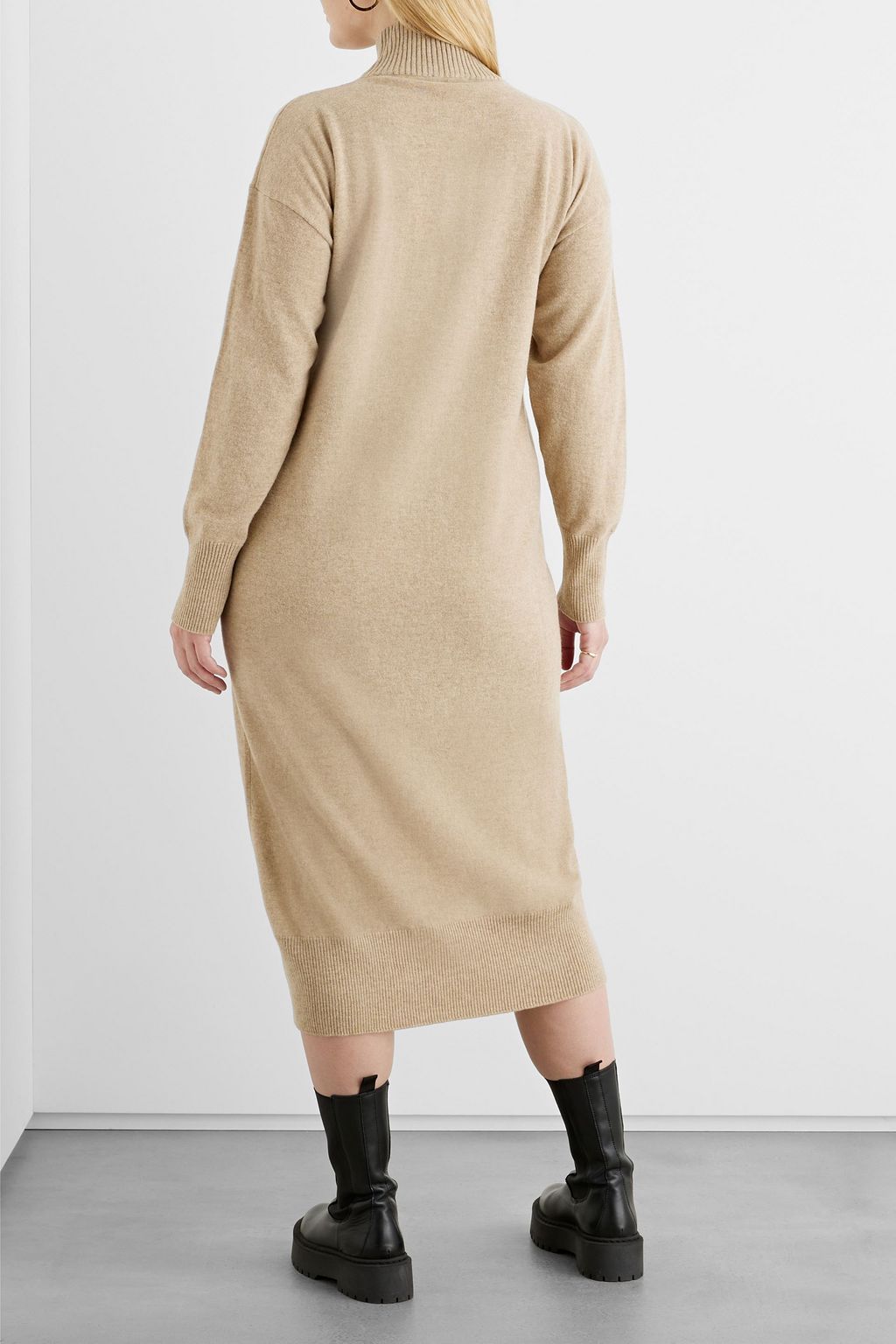 IRIS & INK Scarlett mélange wool turtleneck midi dress | THE OUTNET