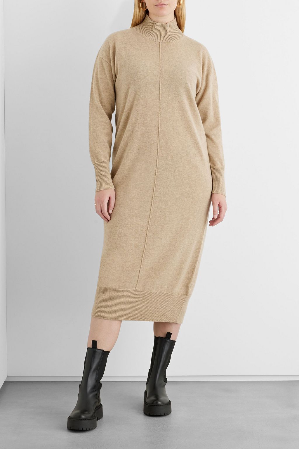 IRIS & INK Scarlett mélange wool turtleneck midi dress | THE OUTNET