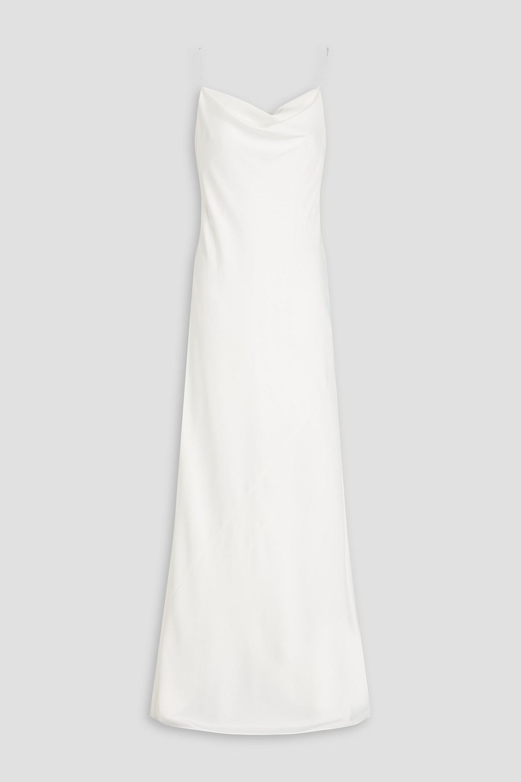 AIDAN MATTOX Crystal-embellished draped stretch-satin gown | THE OUTNET