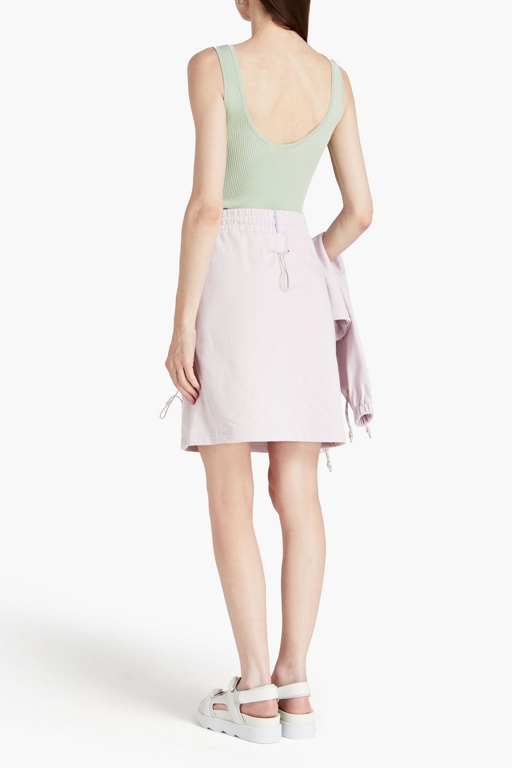 MCQ ALEXANDER MCQUEEN Logo-appliquéd French cotton-terry mini skirt ...