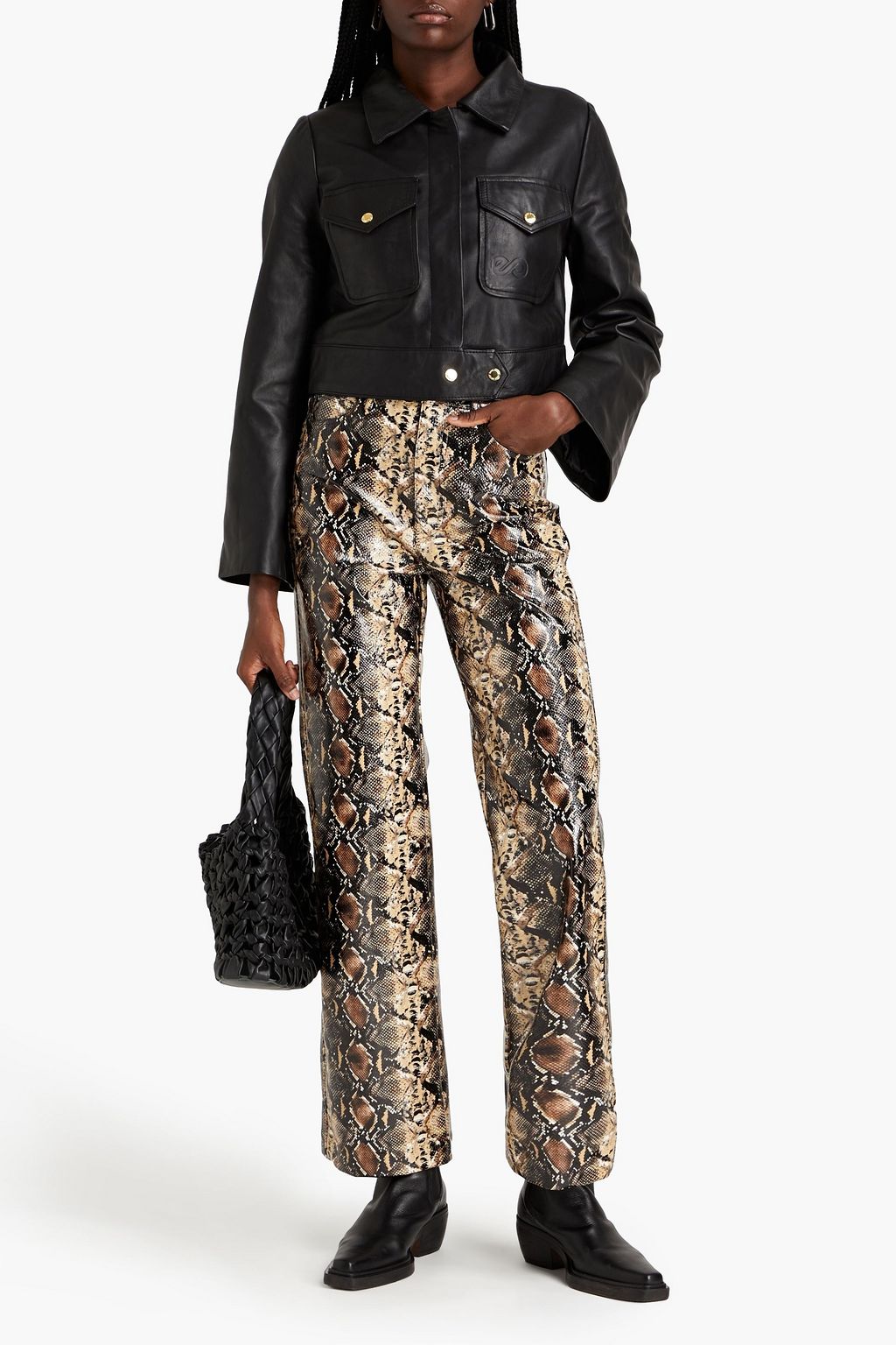 EACH X OTHER Logo-embossed leather jacket | THE OUTNET