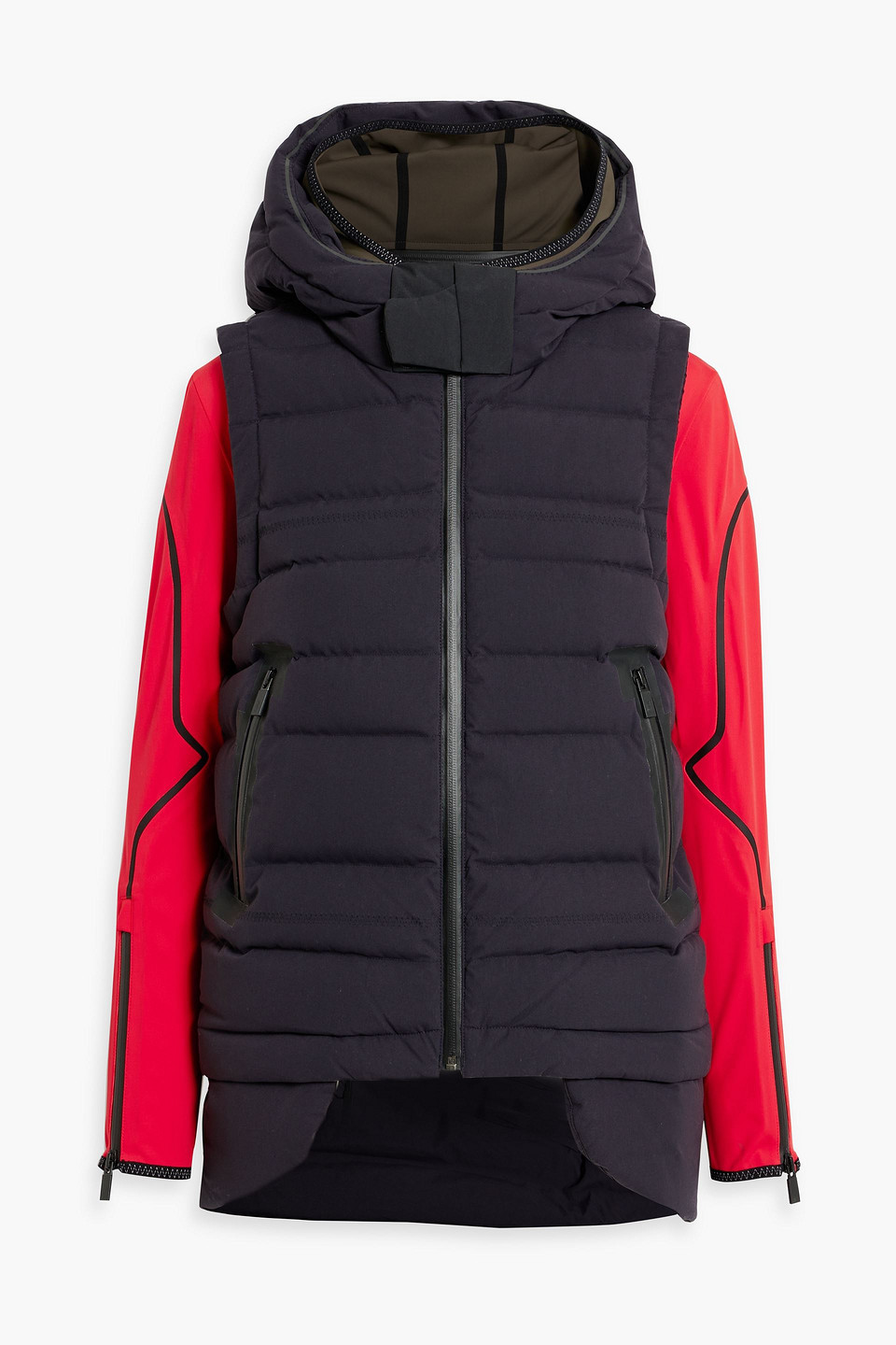 Templa Convertible Quilted Shell And Jersey Hooded Down Jacket In ...