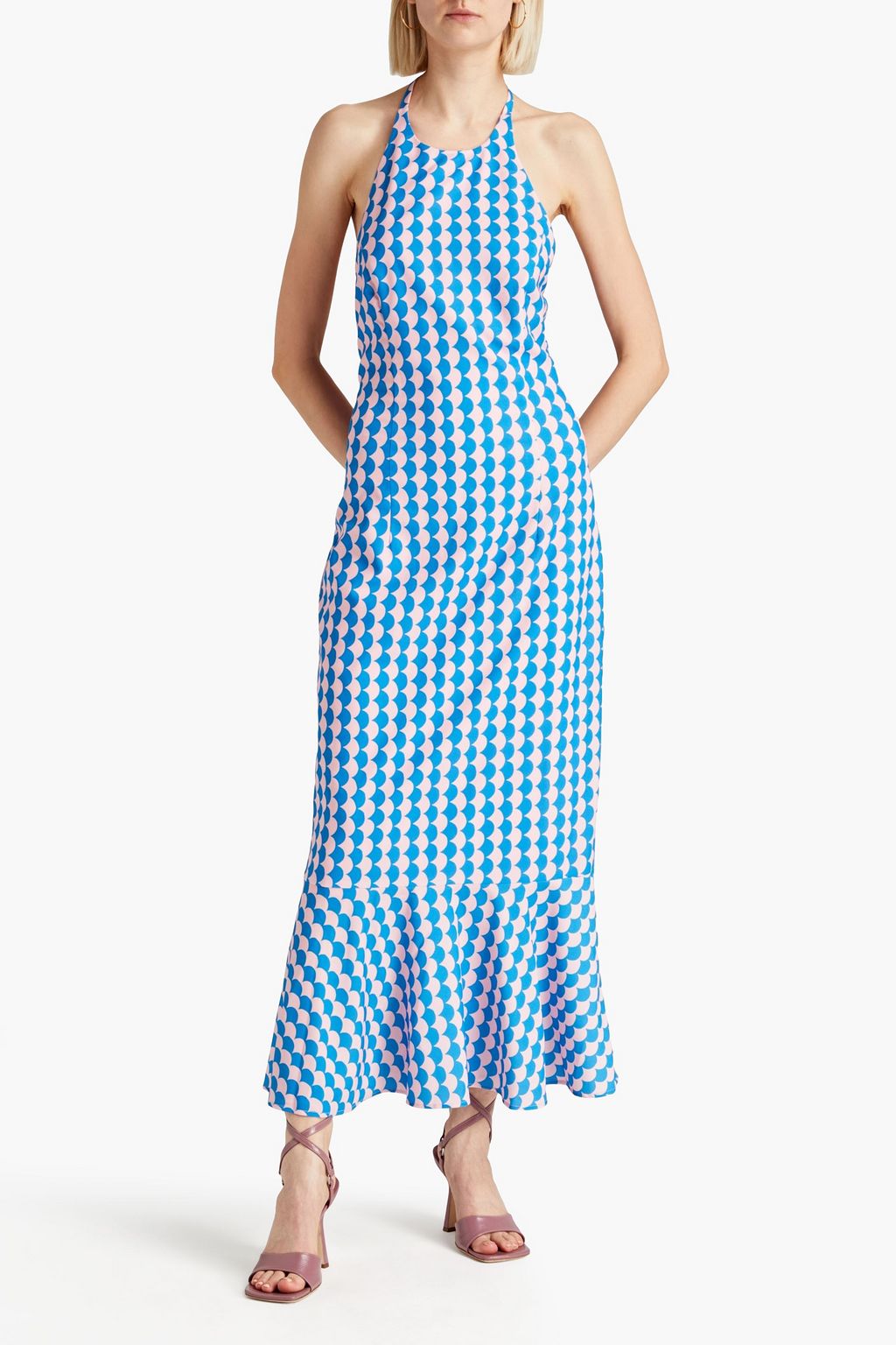 RHODE Florence printed crepe halterneck maxi dress | THE OUTNET