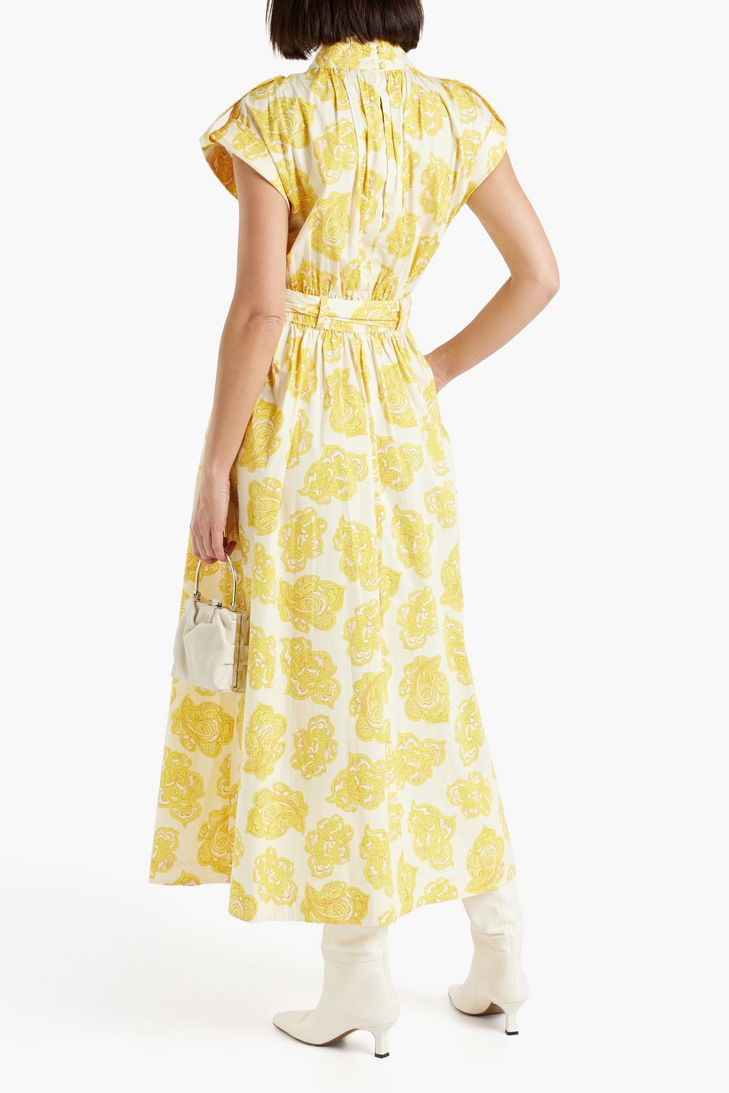 DEREK LAM 10 CROSBY Cutout paisley-print cotton-blend poplin midi wrap ...