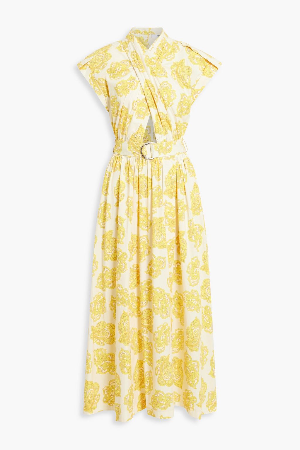 DEREK LAM 10 CROSBY Cutout paisley-print cotton-blend poplin midi wrap ...
