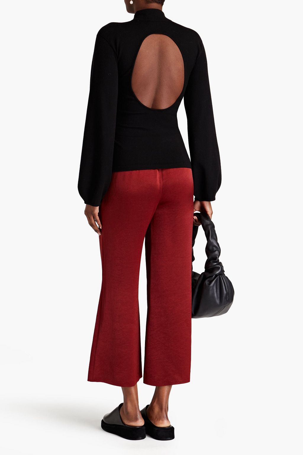 VINCE. Cropped satin wide-leg pants | THE OUTNET