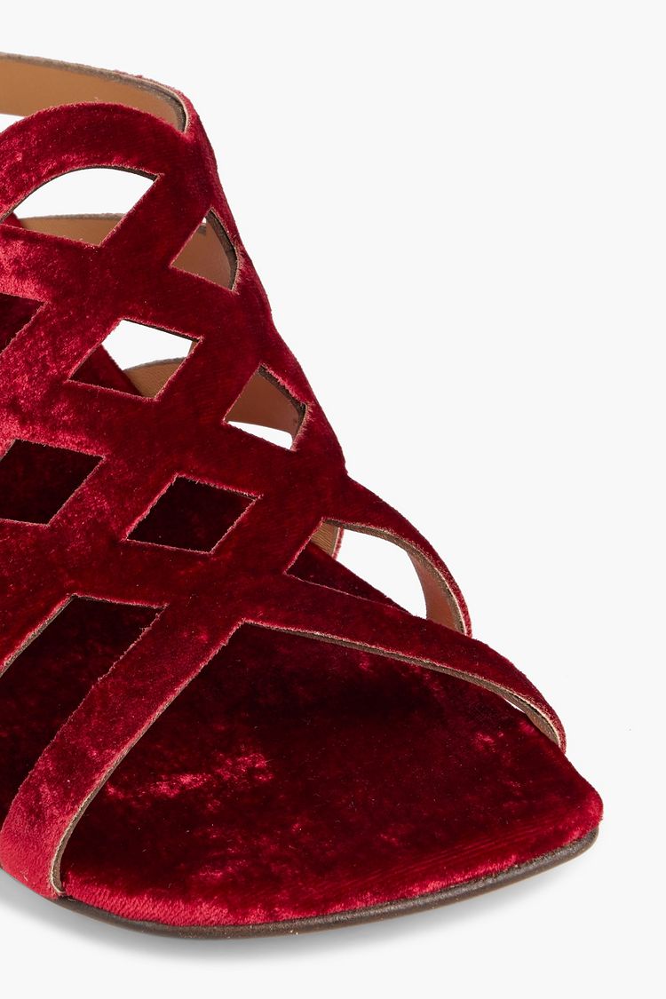 Dries Van Noten Laser Cut Crushed Velvet Mules The Outnet