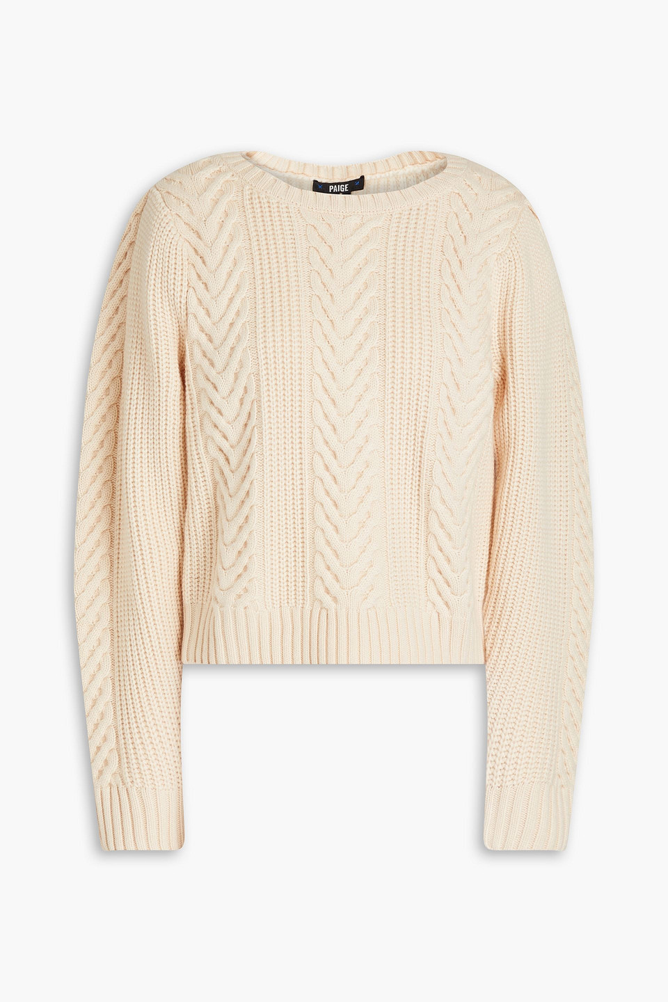 Paige Elizabeth Cable-knit Wool-blend Sweater In Neutral | ModeSens