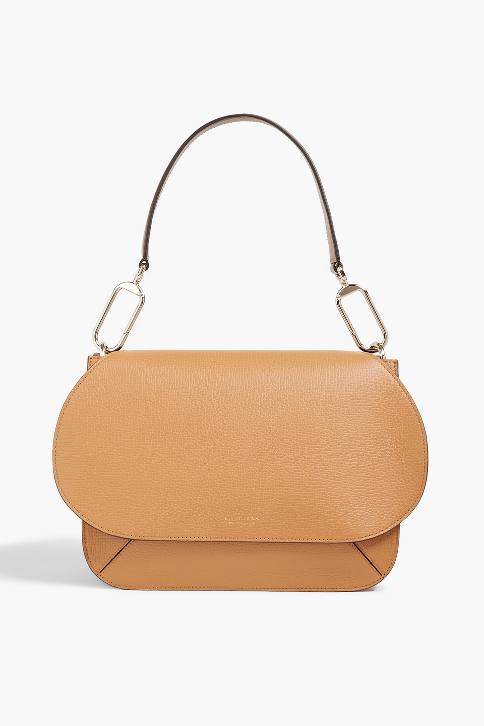 Smythson Concertina Pebbled-leather Shoulder Bag In Camel | ModeSens