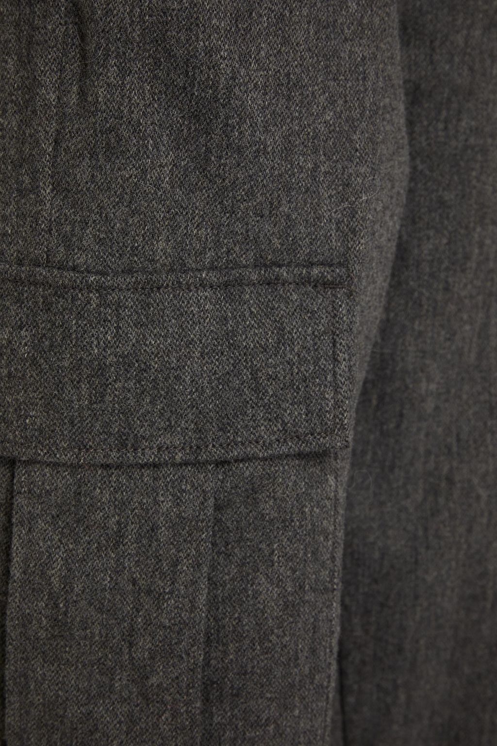 AMERICAN VINTAGE Cropped mélange brushed-felt cargo pants | THE OUTNET