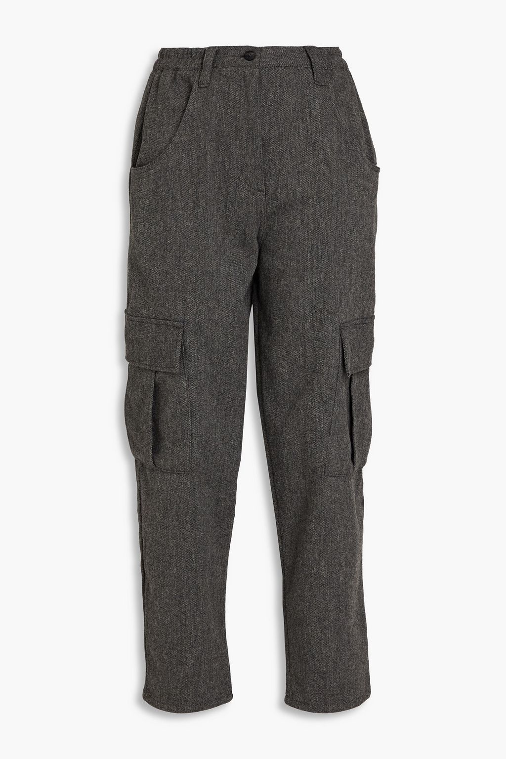 AMERICAN VINTAGE Cropped mélange brushed-felt cargo pants | THE OUTNET