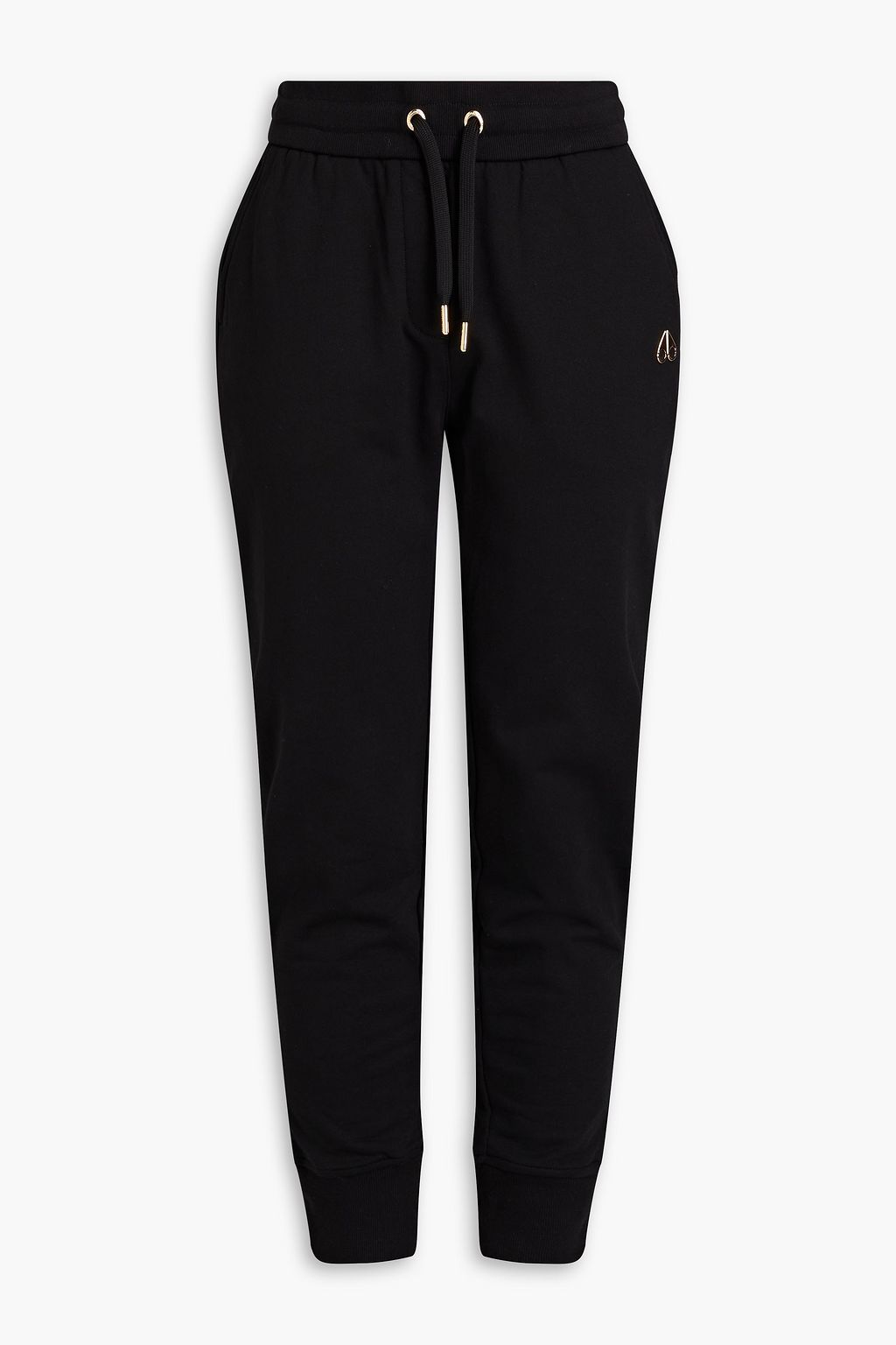 MOOSE KNUCKLES Sahtaneh embellished French cotton-terry track pants ...