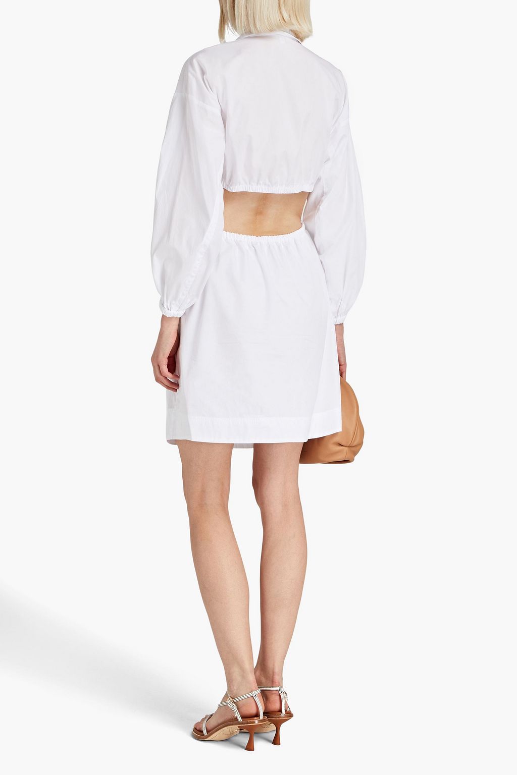 DEREK LAM 10 CROSBY Jayce gathered cutout cotton-poplin shirt dress ...