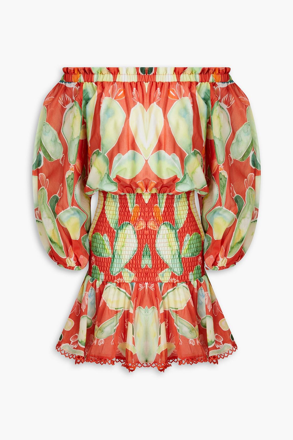 CHARO RUIZ IBIZA Vera off-the-shoulder printed cotton-blend voile mini ...