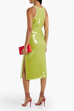 HELMUT LANG Sequined mesh midi skirt | THE OUTNET