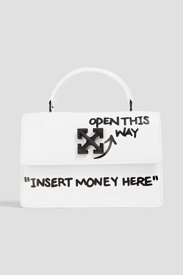 OFF-WHITE™ Jitney 1.4 printed leather tote | THE OUTNET