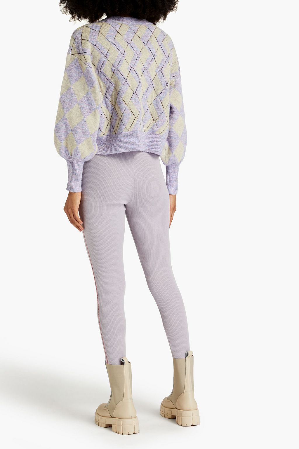 L F Markey Dimitri Ribbed Organic Cotton Jersey Leggings The Outnet