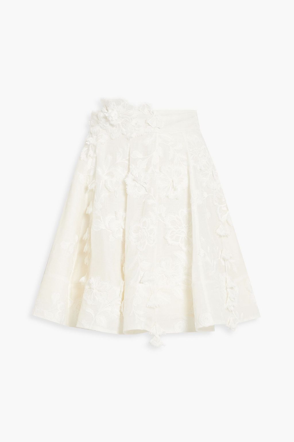 ZIMMERMANN Postcard floral-appliquéd linen and silk-blend gauze mini ...