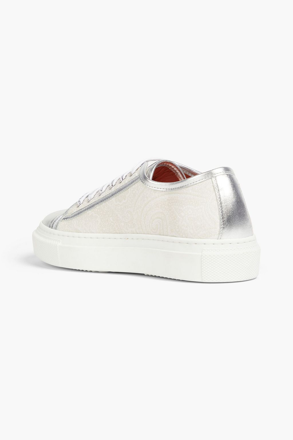 ETRO Metallic leather-trimmed jacquard sneakers | THE OUTNET