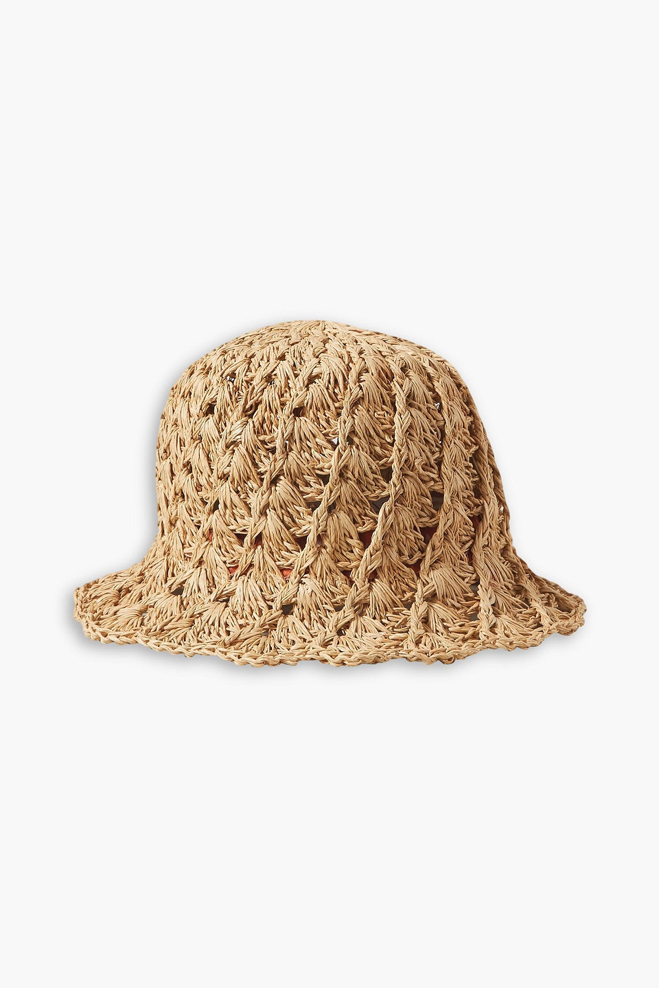 Zimmermann Scalloped Crocheted Raffia Bucket Hat In Sand | ModeSens