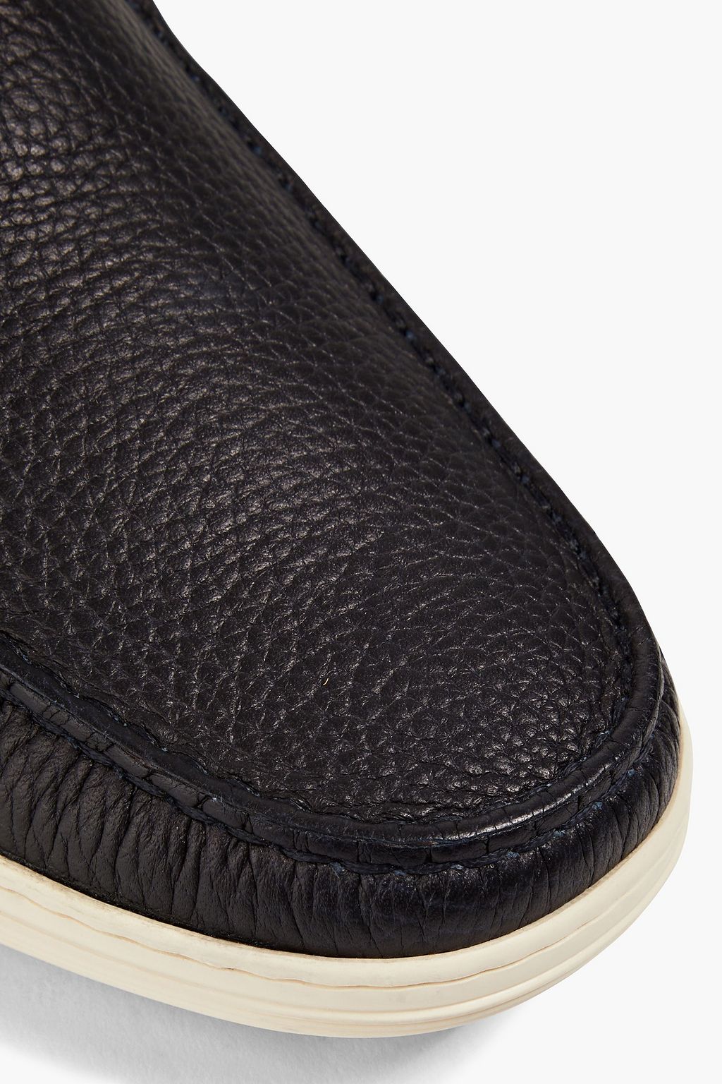 TOD'S Pebbled-leather boat shoes | THE OUTNET