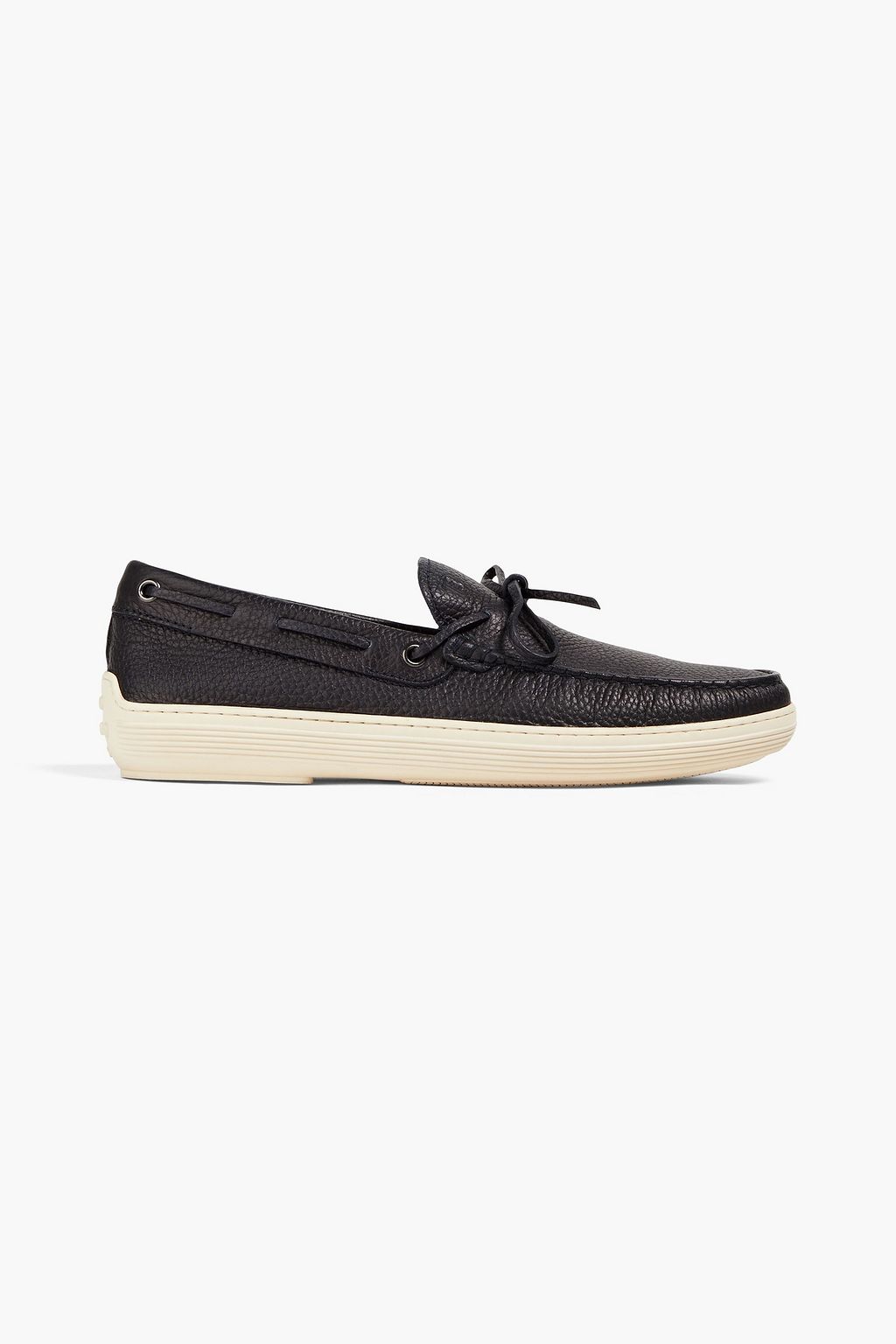 TOD'S Pebbled-leather boat shoes | THE OUTNET