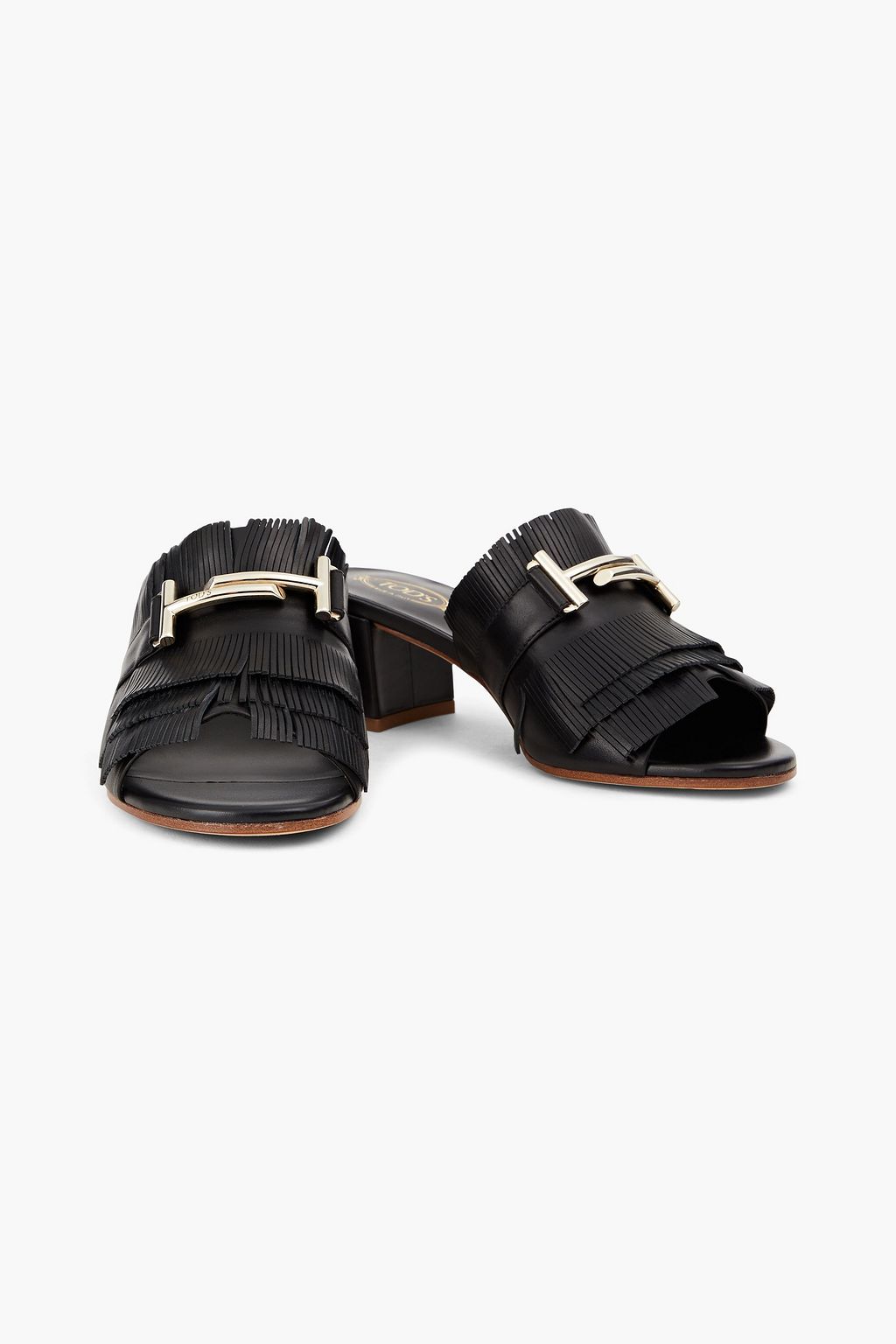 TOD'S Mules aus Leder mit Verzierung und Fransen | THE OUTNET