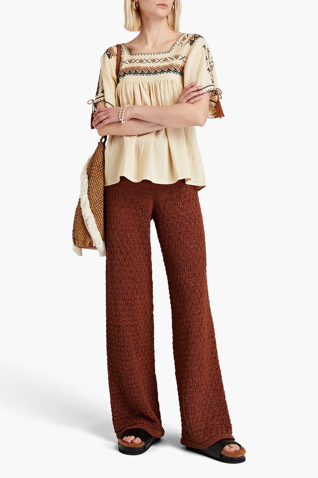 ANTIK BATIK Lyna embroidered cotton top | THE OUTNET