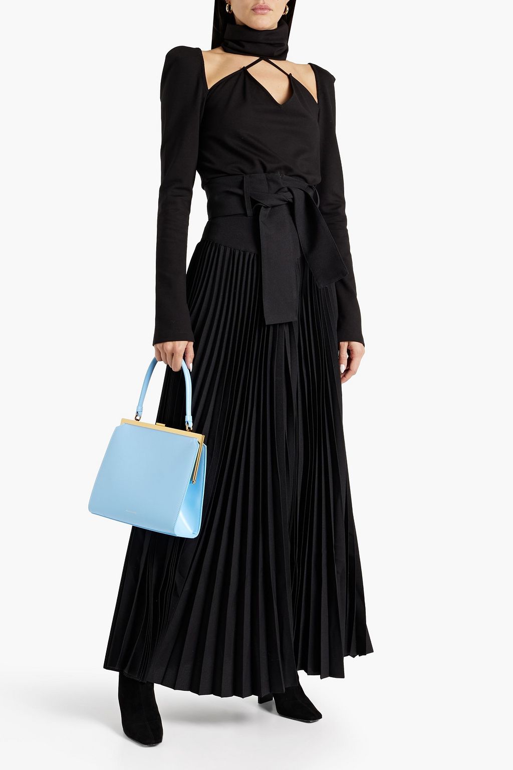 SARA BATTAGLIA Cutout cady turtleneck top | THE OUTNET