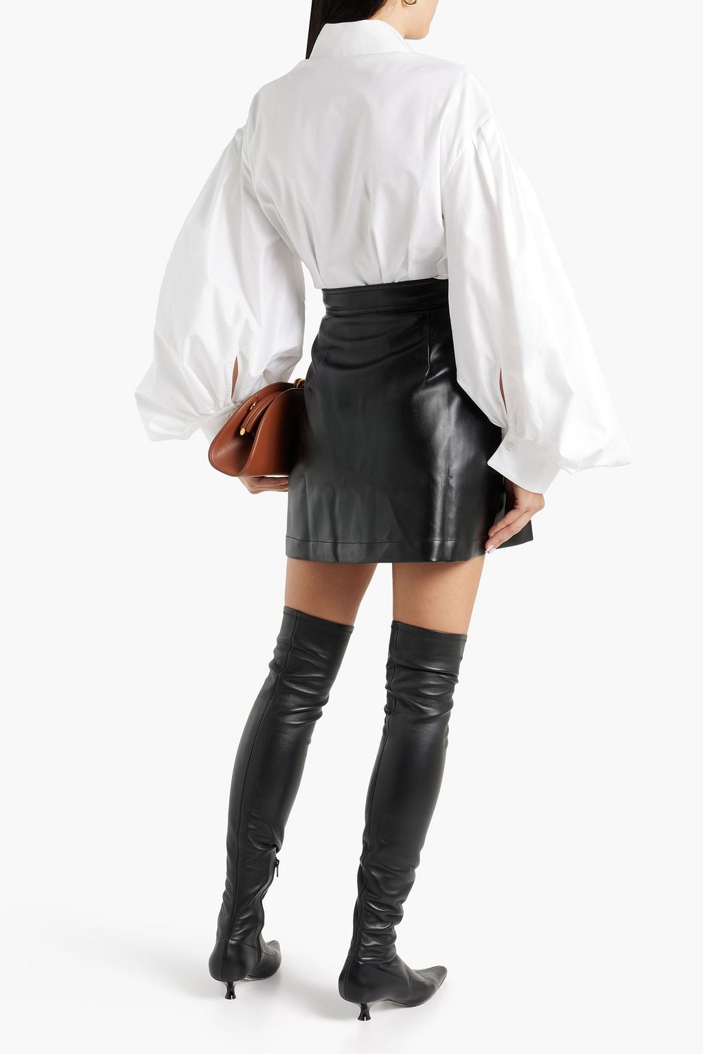 Sara Battaglia Faux Leather Mini Skirt The Outnet