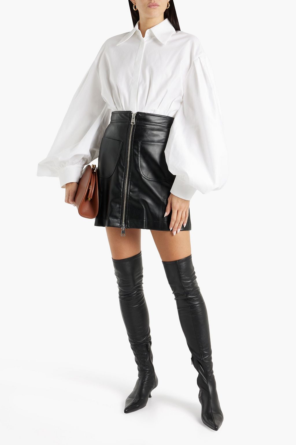 Sara Battaglia Faux Leather Mini Skirt The Outnet