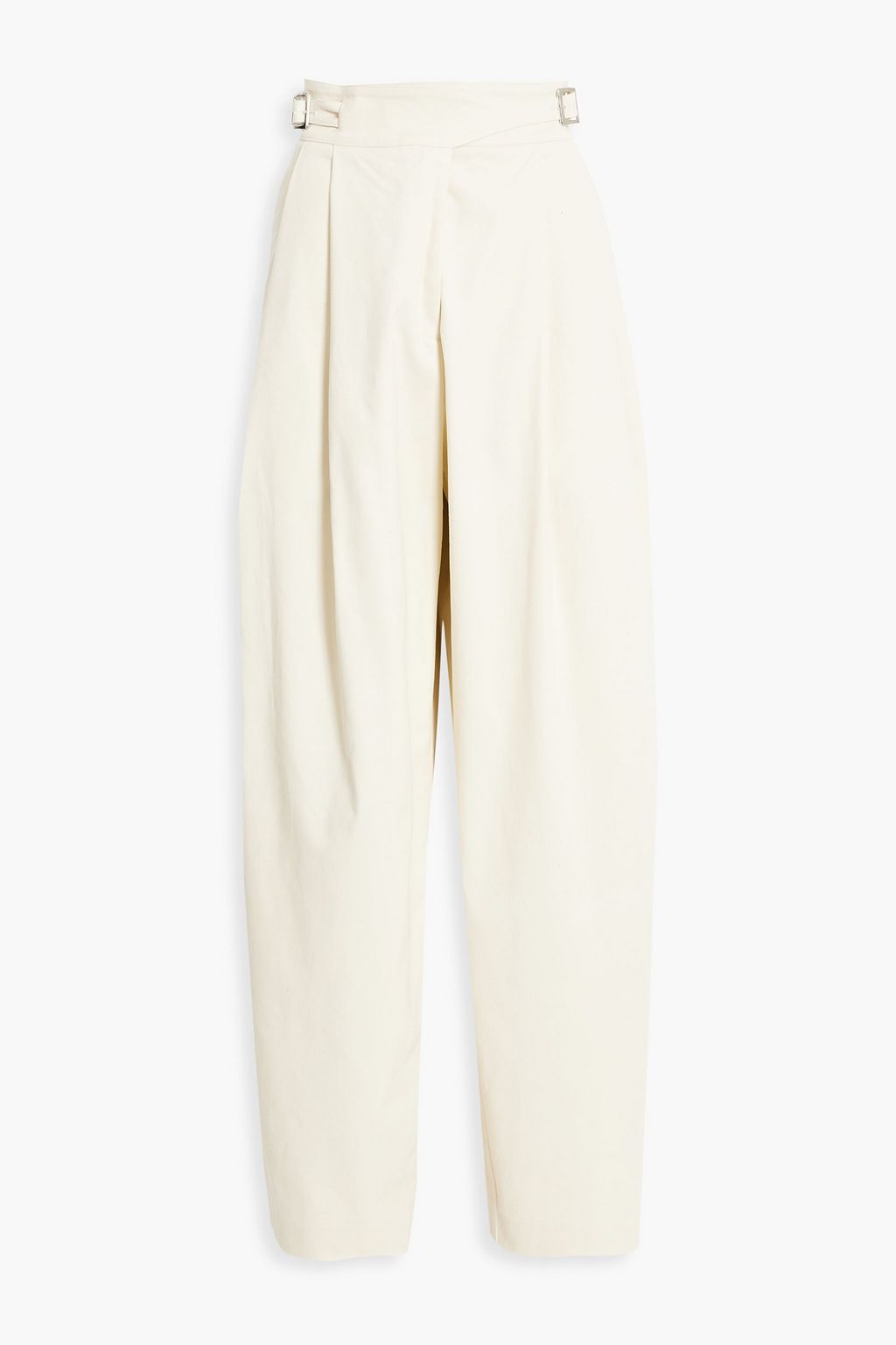 Sara Battaglia Pleated Cotton Blend Twill Tapered Pants The Outnet