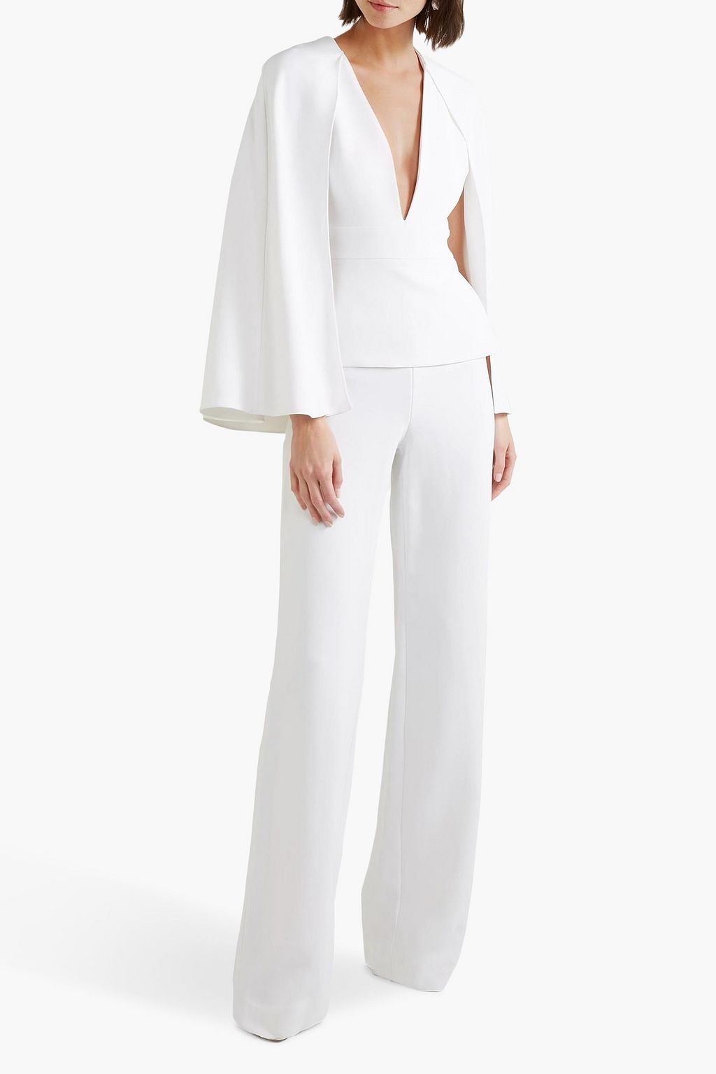 CUSHNIE Cape-effect stretch-crepe wide-leg jumpsuit | THE OUTNET