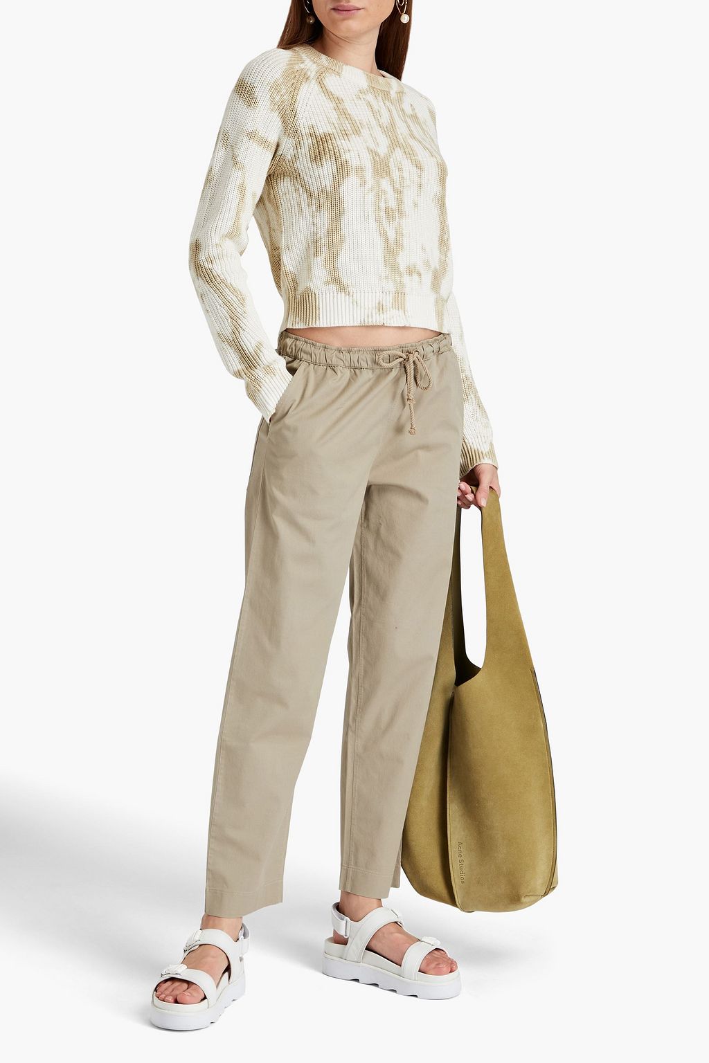 NINETY PERCENT Avery stretch-cotton twill tapered pants | THE OUTNET